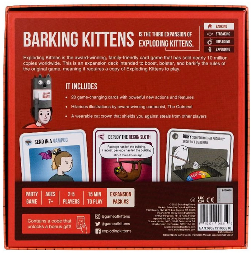 Barking Kittens - Exploding Kittens Expansion Pack 3 – Hero Stash