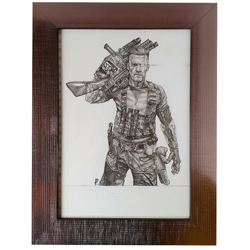 Artwork - Fine Art Pencil Sketch A4 with Frame - 'Cable' – Hero Stash